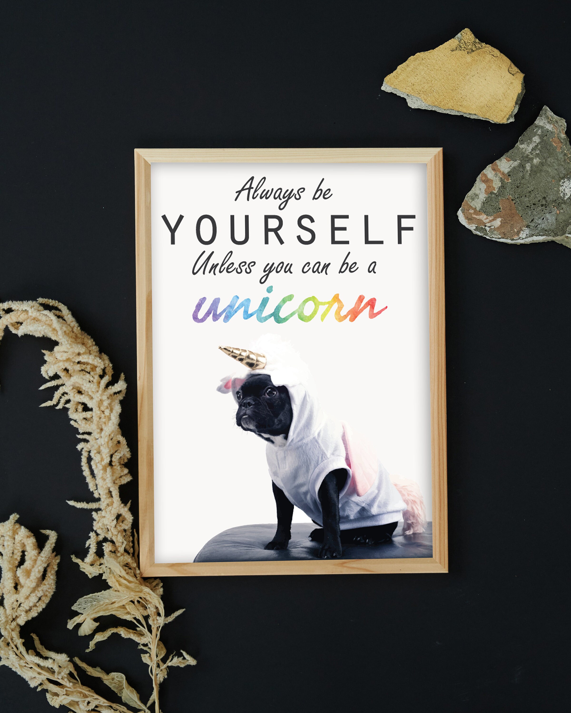 Cute Unicorn Dog Digital Print, Printable, Unicorn Wall Art, Poster ...