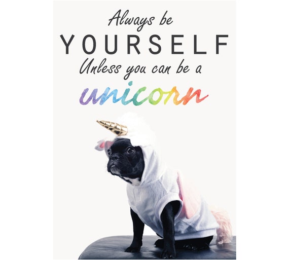 Cute Unicorn Dog Digital Print Printable Unicorn Wall Art - Etsy