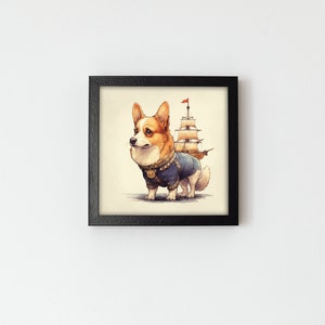 Sailor Corgi Digital Print - Instant Download, Dog Poster, Corgi ...