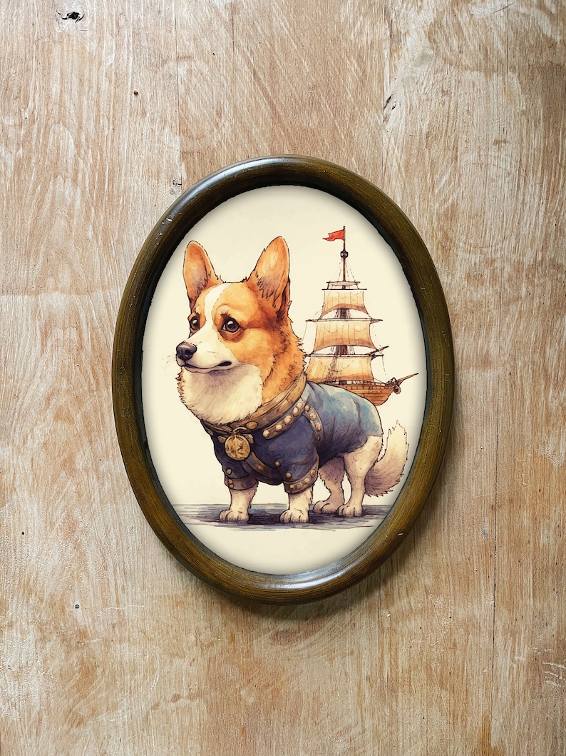 Sailor Corgi Digital Print - Instant Download, Dog Poster, Corgi ...