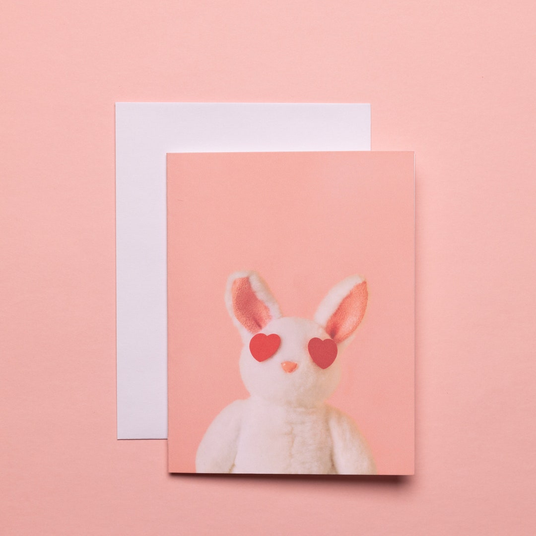 Valentine's Day Card, Bunny Heart Eyes, Galentine's Day Card, Love ...