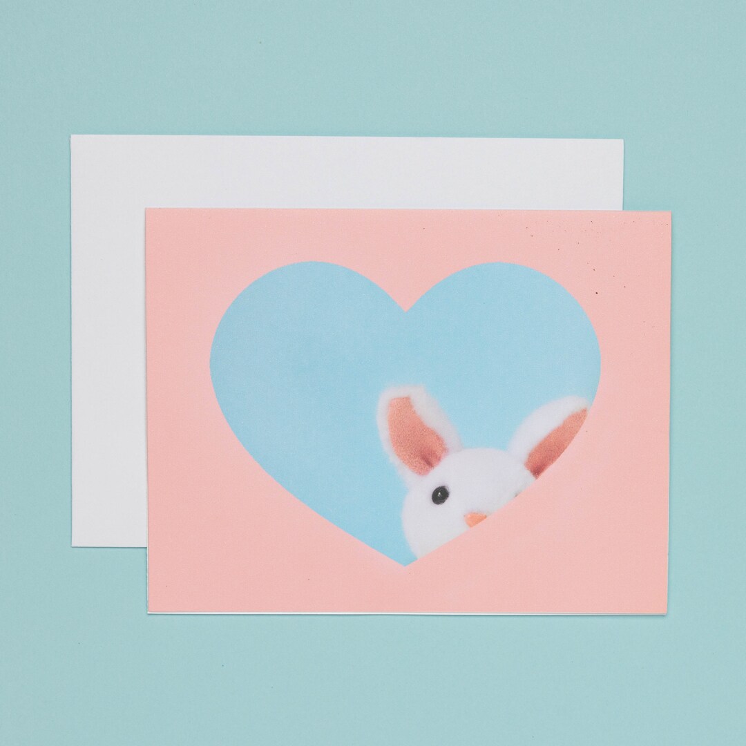 Bunny Love Card, Valentine's Day Card, Thinking of You Card, Gratitude ...