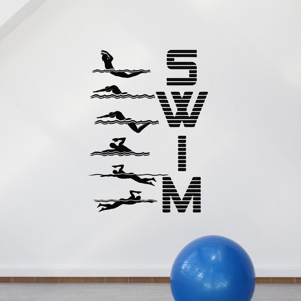 Swimming Decal - Etsy