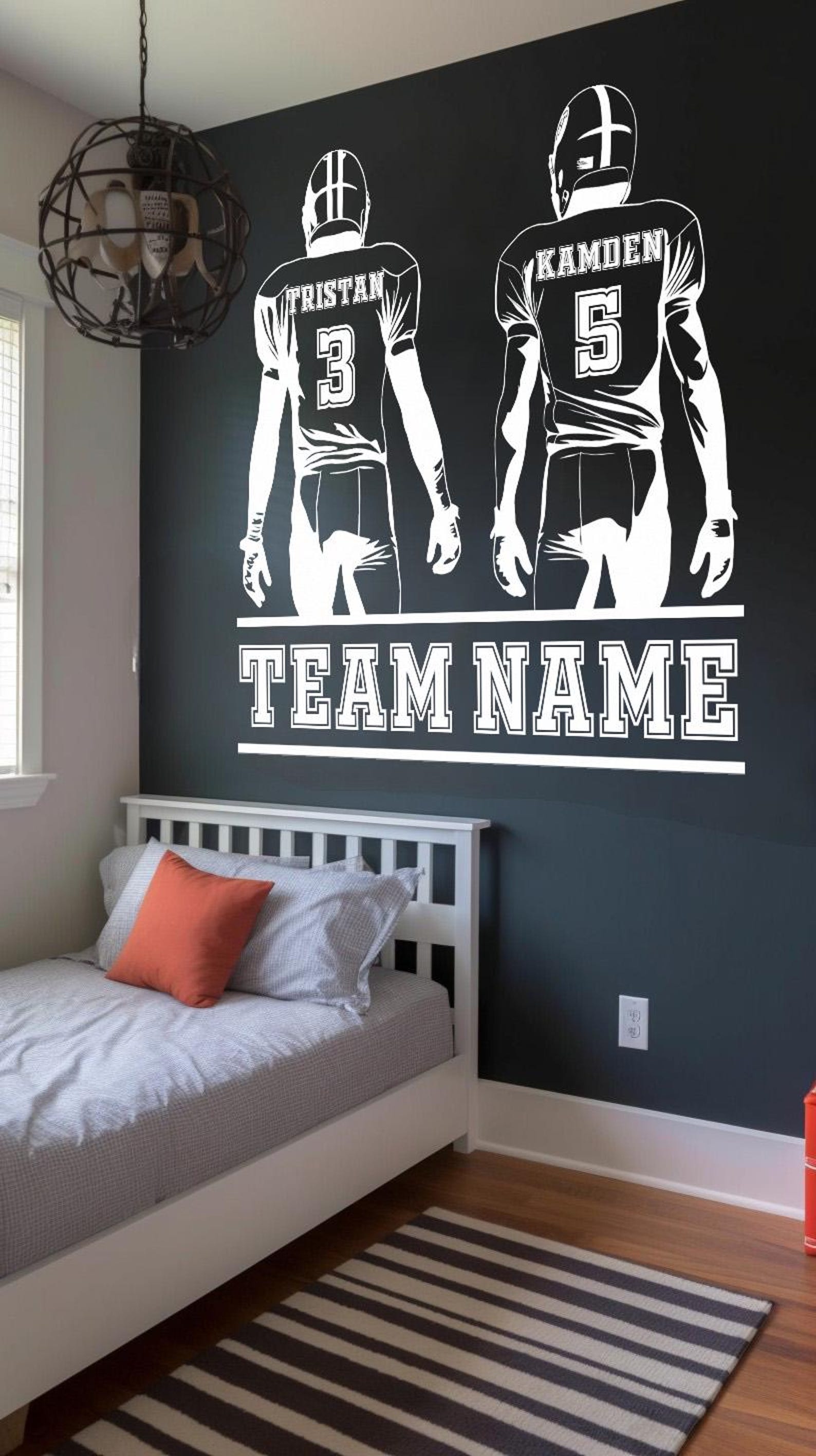 Personalized Football Player Decal: Custom Team Name Vinyl Wall Art - Etsy