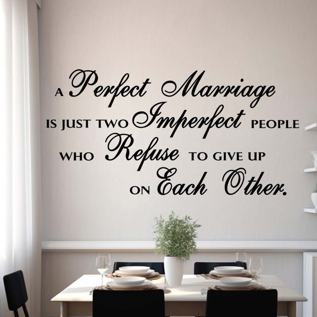 A Perfect Marriage Quote - Wall Decal for Home Bedroom Living Family ...