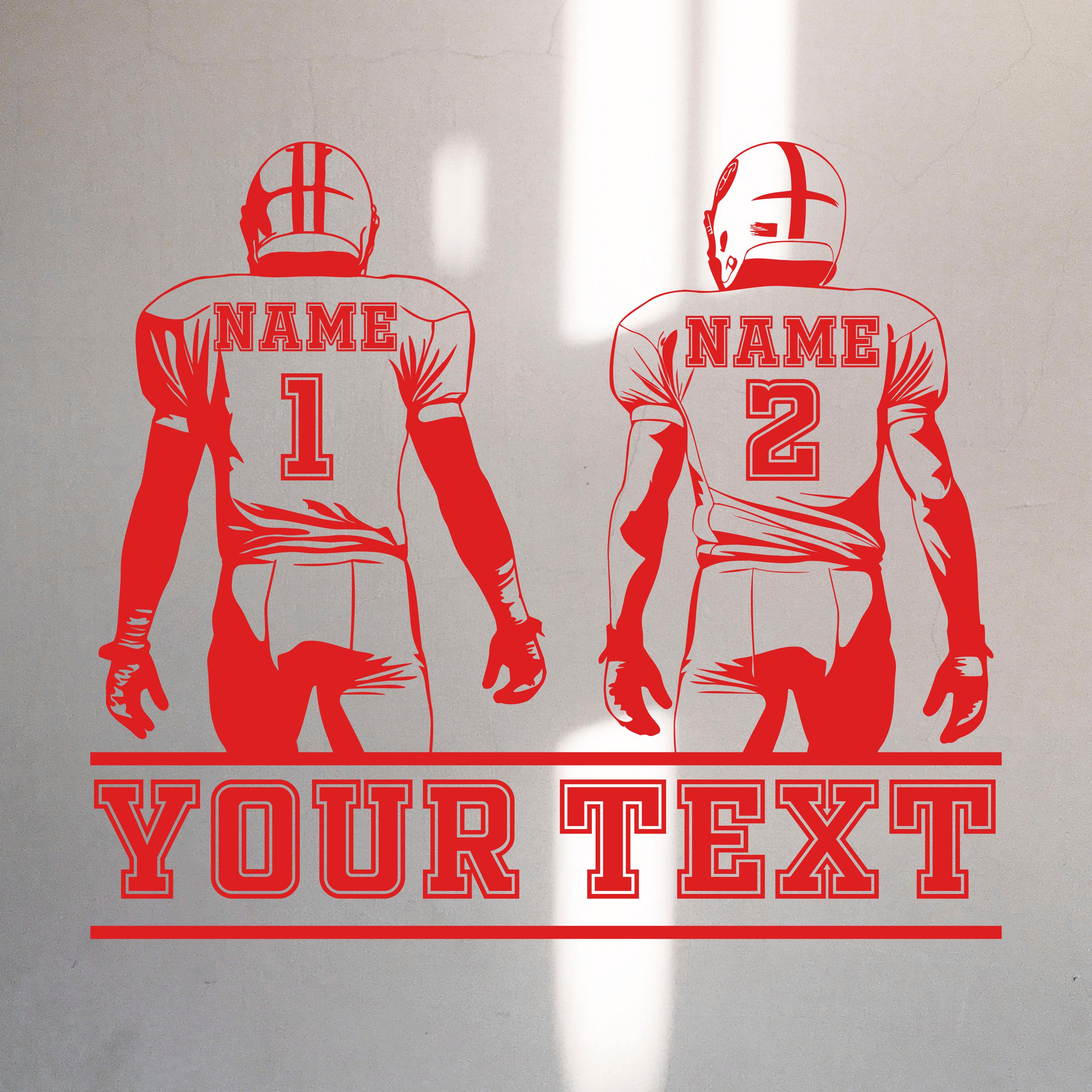 Personalized Football Player Decal: Custom Team Name Vinyl Wall Art - Etsy
