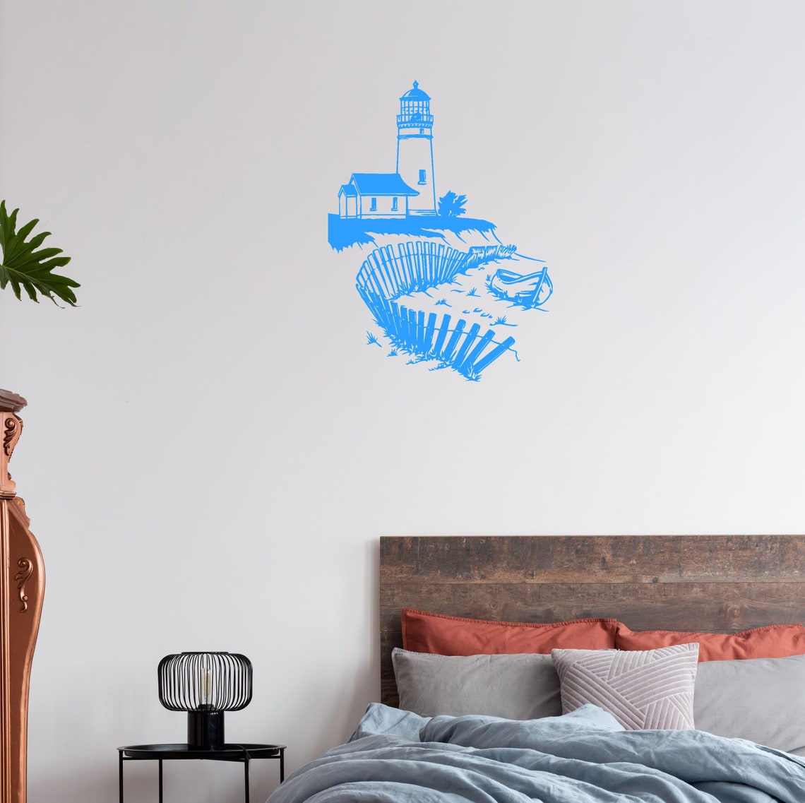 Wall Vinyl Decal Lighthouse Beacon Nautical Bathroom Vinyl Decor ...