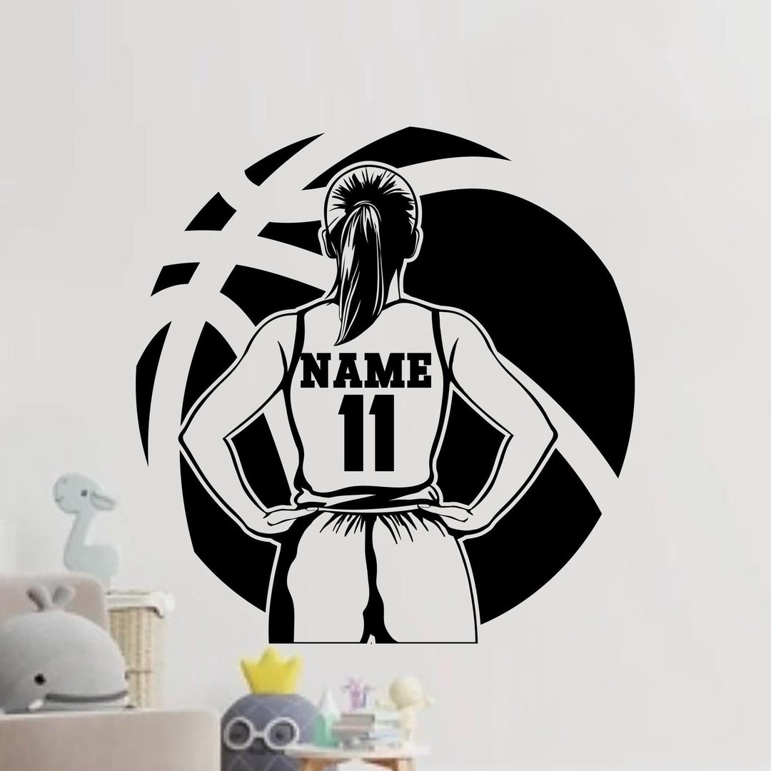 Custom Basketball Girl Decal | Personalized Name & Number | Female ...