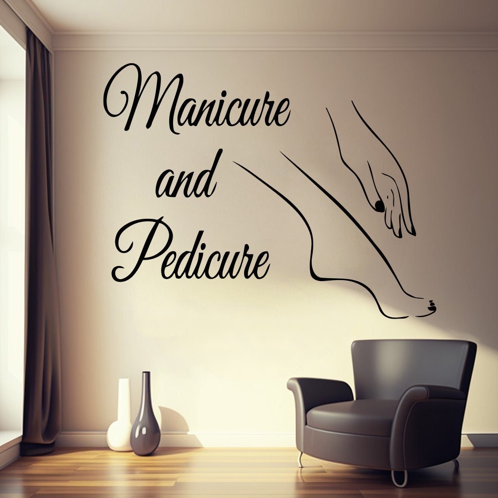 Stylish Manicure and Pedicure Vinyl Decals Nail Salon Inspired Stickers ...