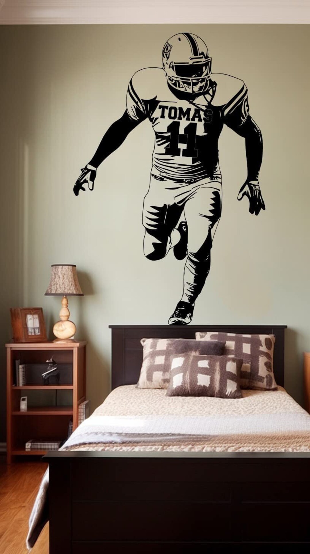 Personalized Football Wall Decal - Customize With Your Name & Numbers ...
