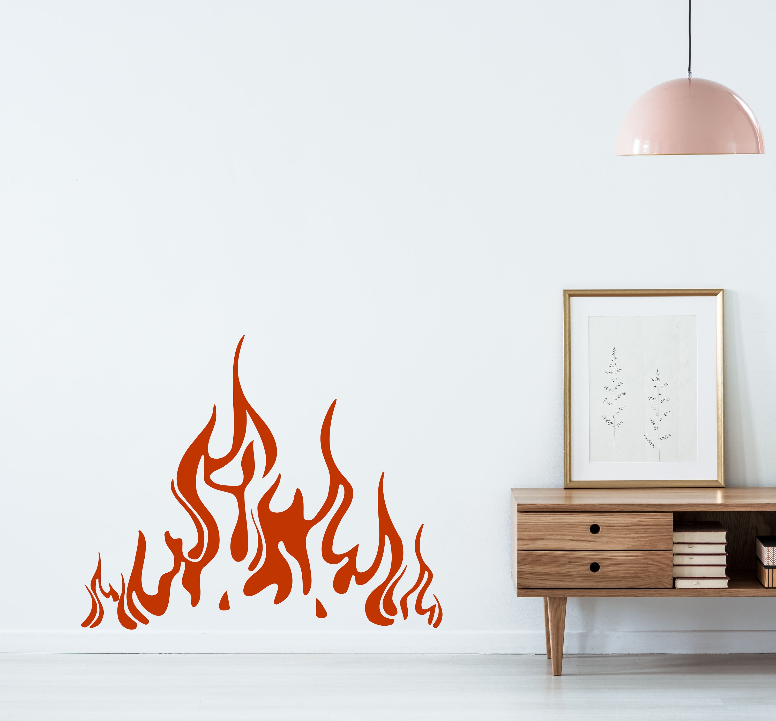 Wall Vinyl Decal Special Decals Fire Flame Decal Sticker Fireplace Home ...
