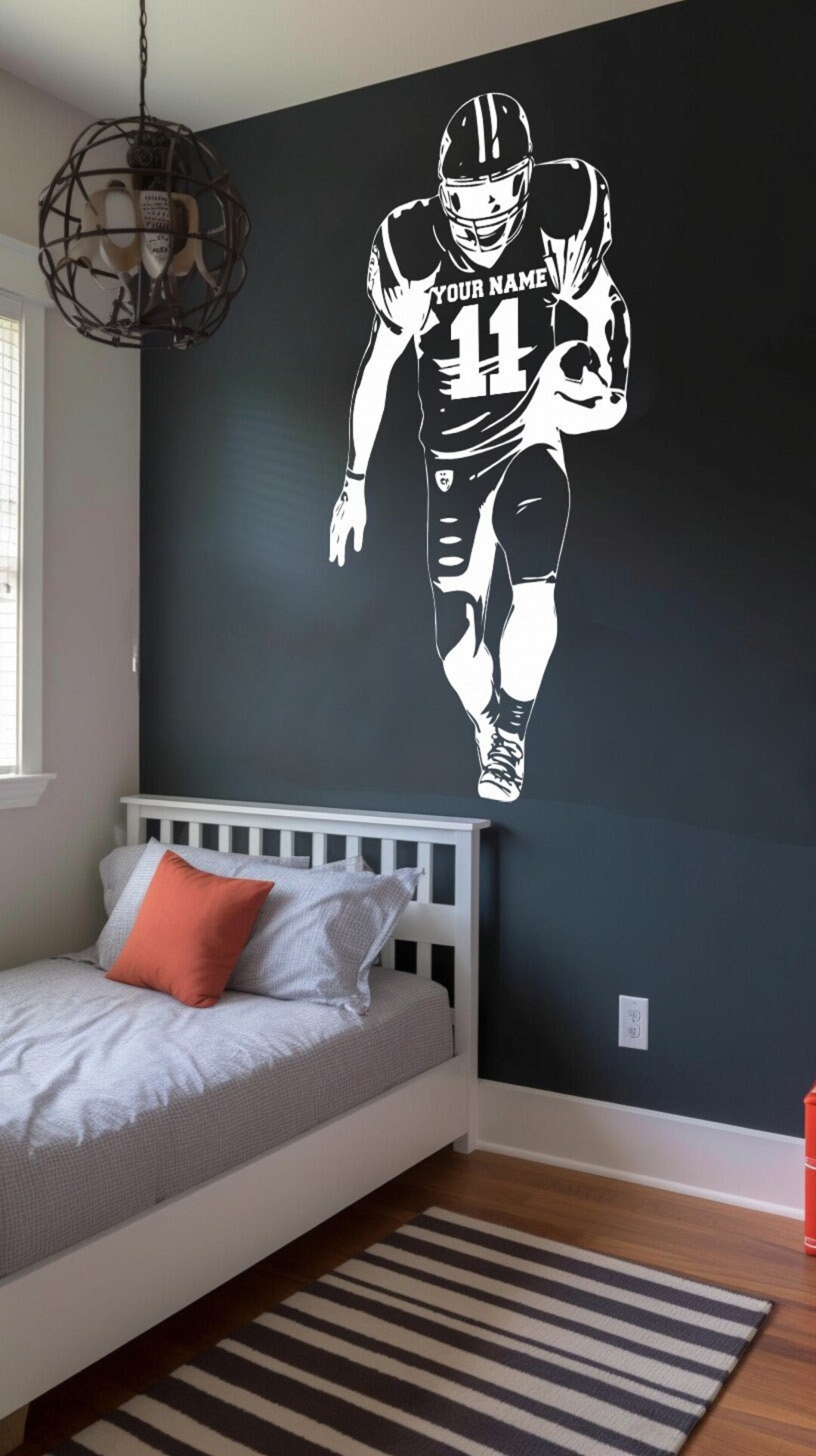 Custom Football Player Wall Decal - Personalize With Name & Numbers ...
