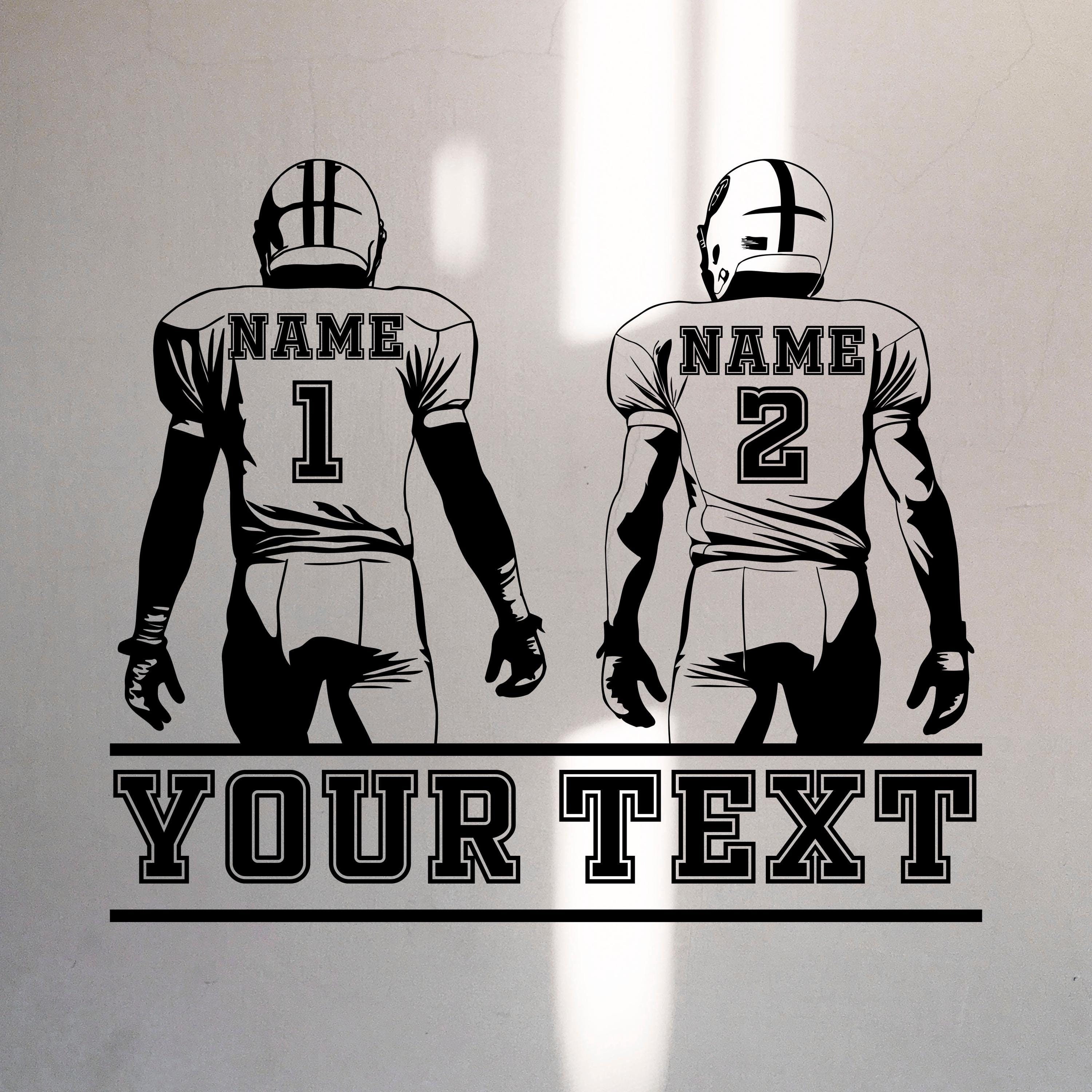Personalized Football Player Decal: Custom Team Name Vinyl Wall Art - Etsy