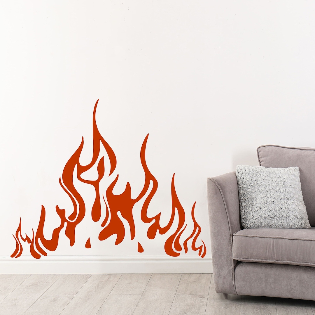 Wall Vinyl Decal Special Decals Fire Flame Decal Sticker Fireplace Home ...