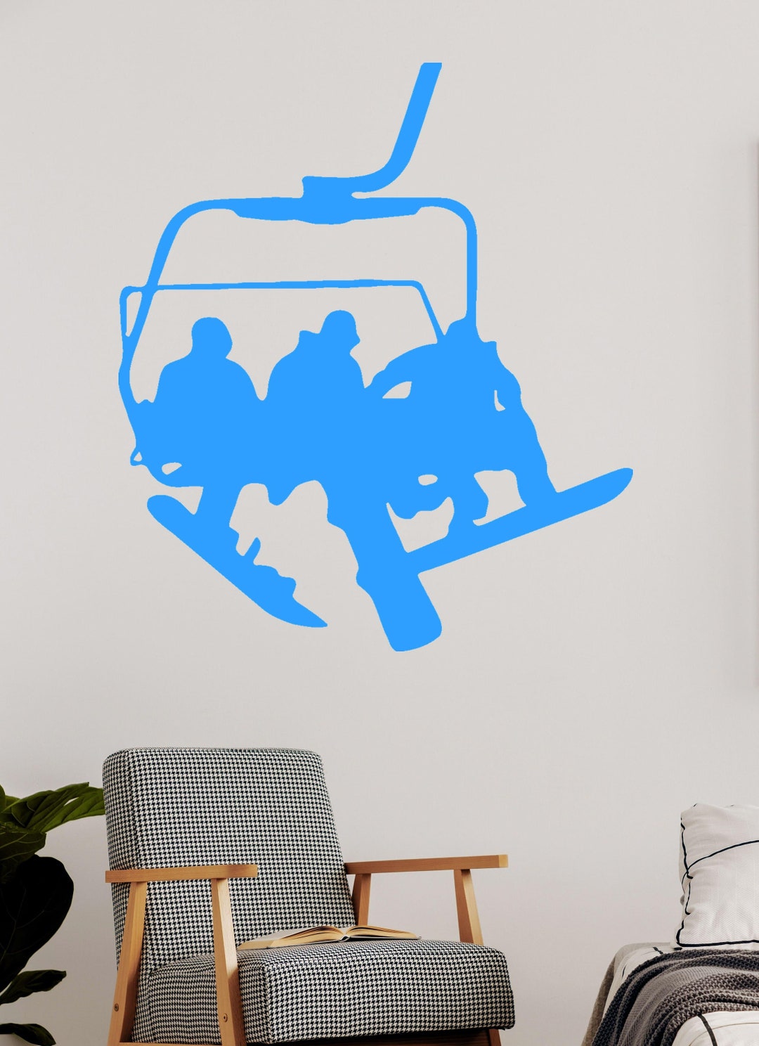 Ski Lift Vinyl Wall Decal: Snowy Mountain Decor - Etsy