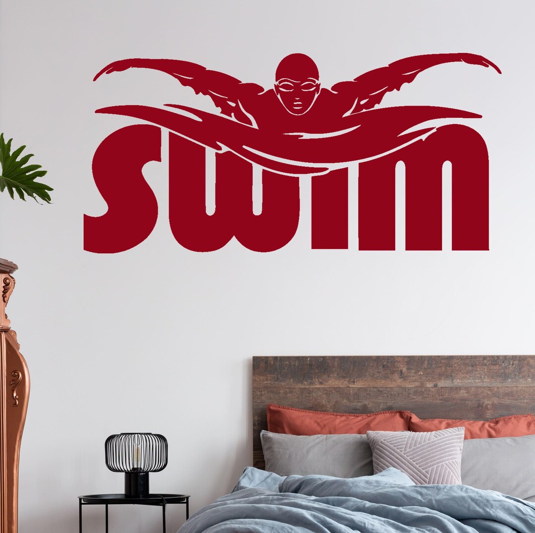 Wall Vinyl Decal Sports Stickers Swim Swimming Pool Decor Swimmer Gift ...