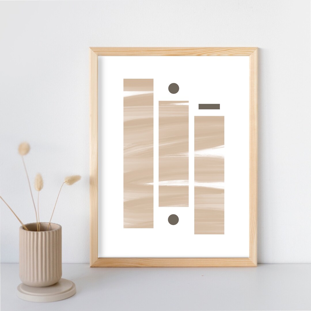 Minimalist Beige Printable Wall Art, Abstract Shapes Wall Decor ...
