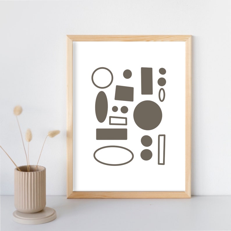 Minimalist Beige Printable Wall Art, Abstract Shapes Wall Decor ...