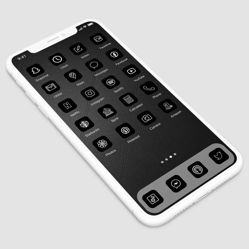 Black and White 300 Aesthetic Custom App icons pack | Etsy