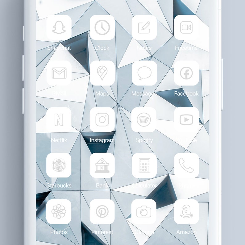 Modern White 300 Aesthetic Custom App Icons Pack Iphone - Etsy