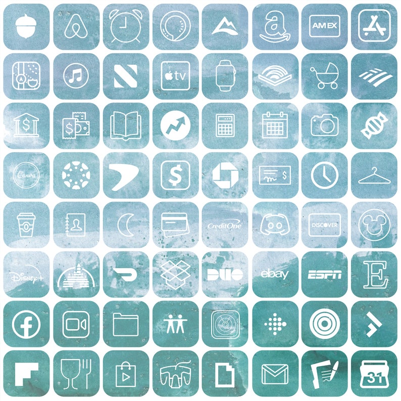 Watercolor Mermaid 300 Aesthetic Custom App icons pack | Etsy