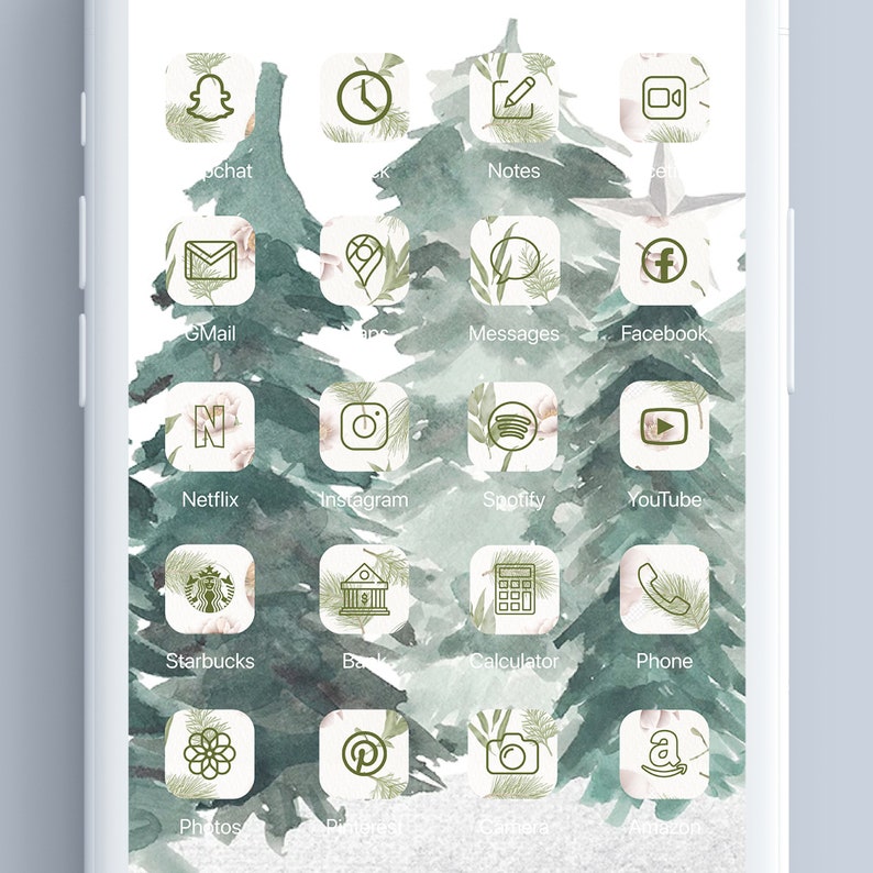 Christmas Boho App Icons 300 Aesthetic Custom App Icons Pack | Etsy