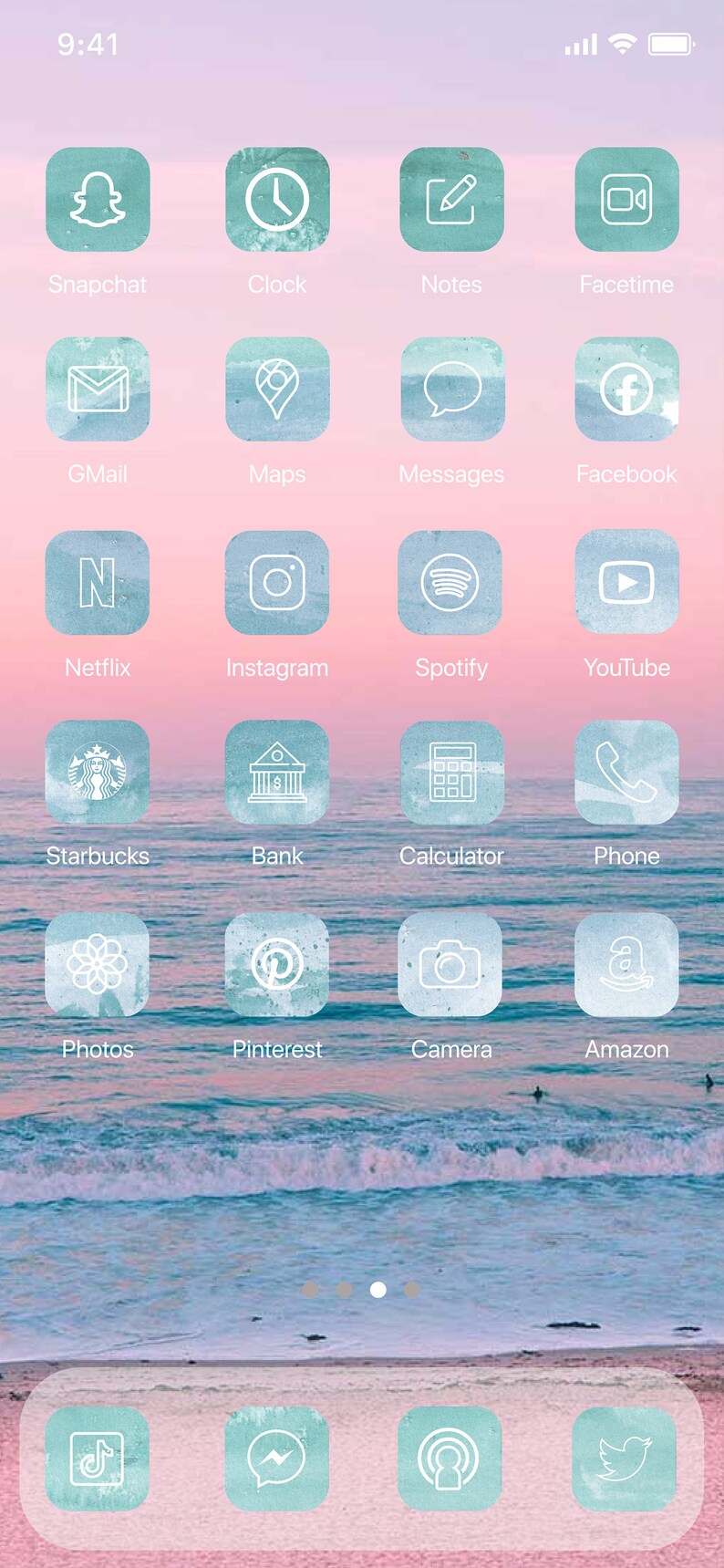 Watercolor Mermaid 300 Aesthetic Custom App icons pack | Etsy