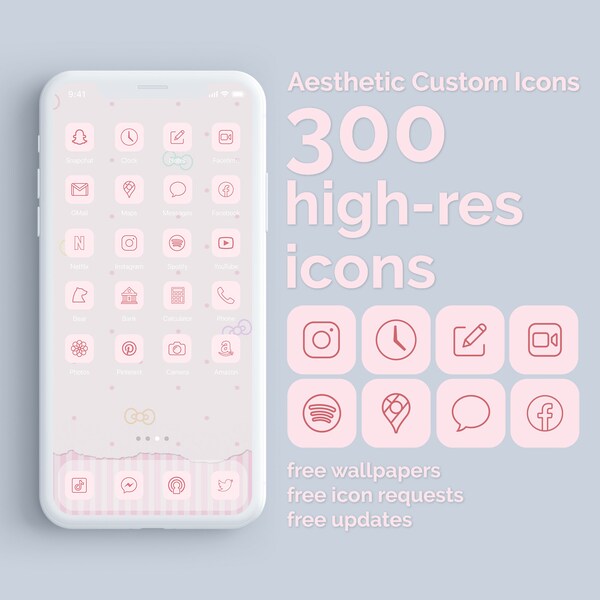 Kawaii App Icon Pack Wallpapers for Ios and Android / Cute App Icon ...