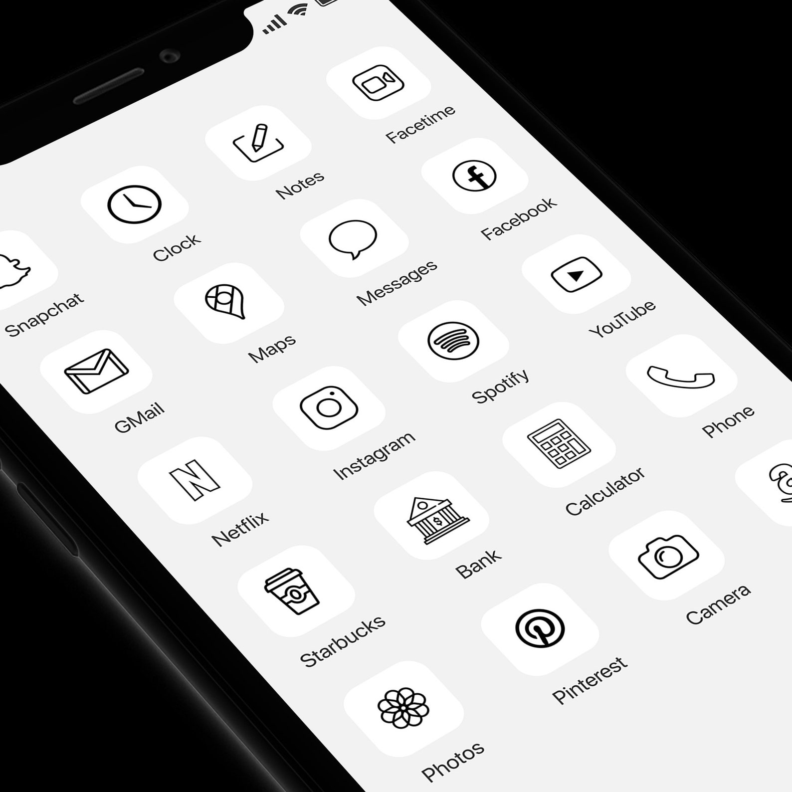 Black and White Monochrome App Icons | 300 Minimal Ios 26 Custom Icons ...