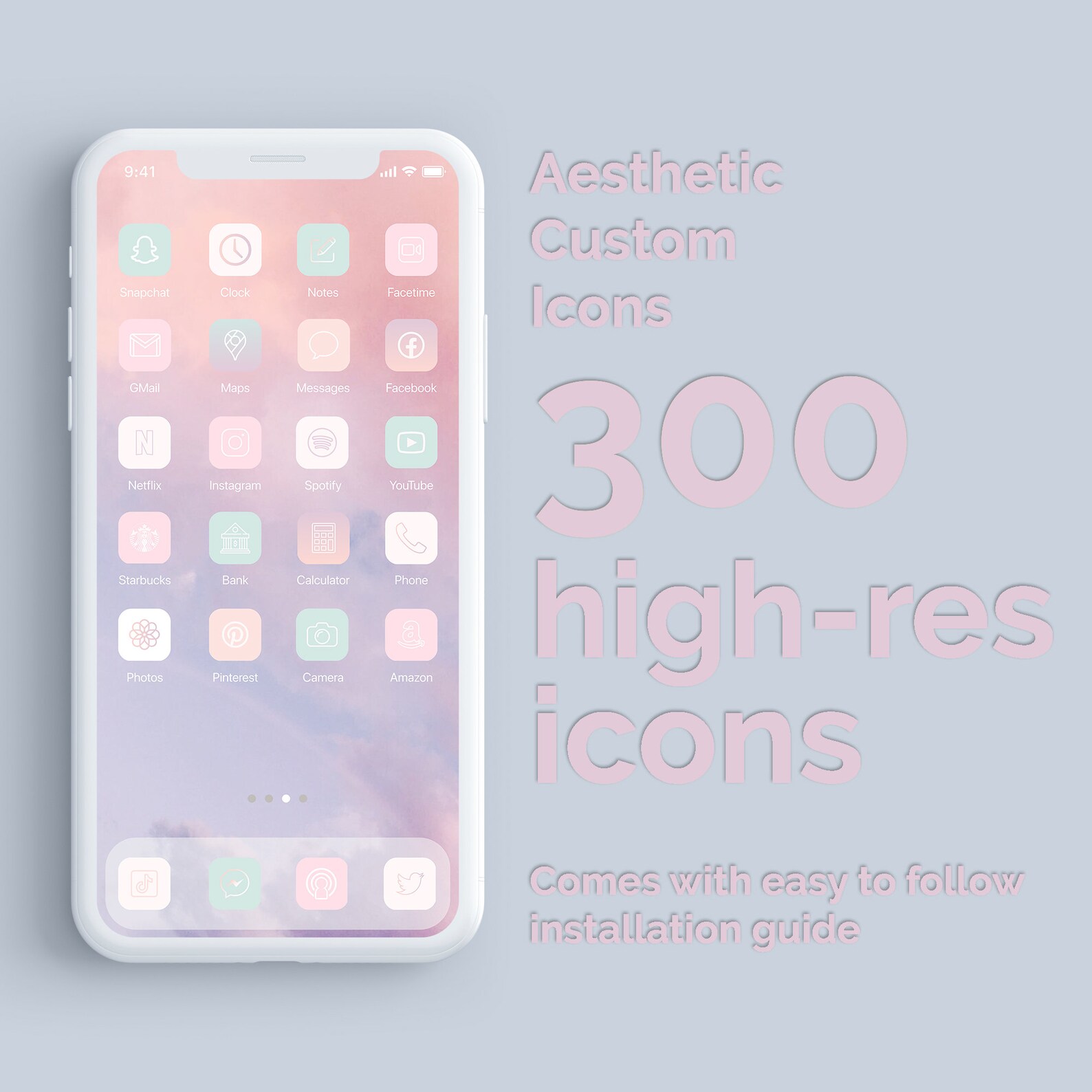 Cotton Candy Pastels 300 Aesthetic Custom App Icons Pack | Etsy