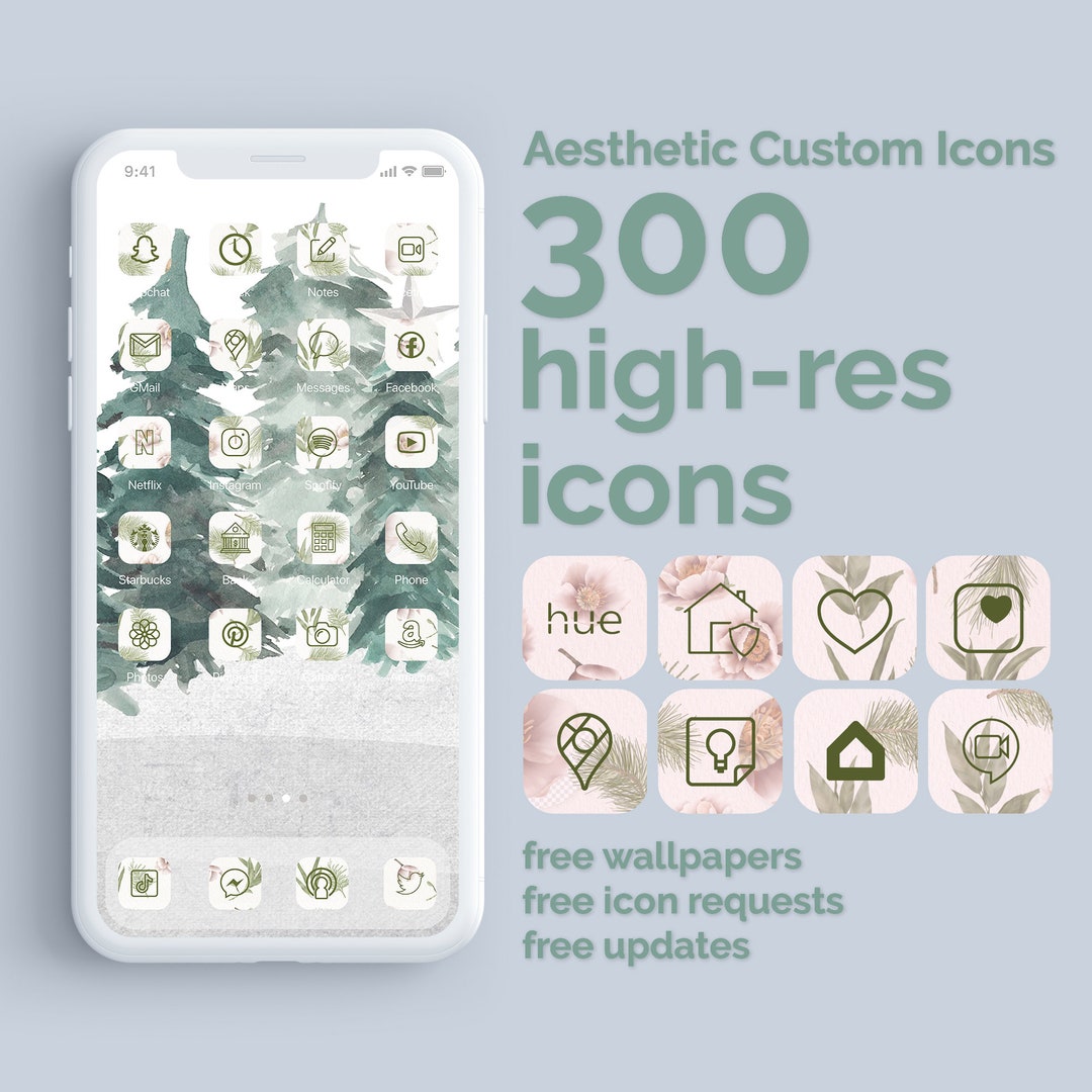 Christmas Boho App Icons | 300 Aesthetic Custom App Icons Pack | iPhone ...