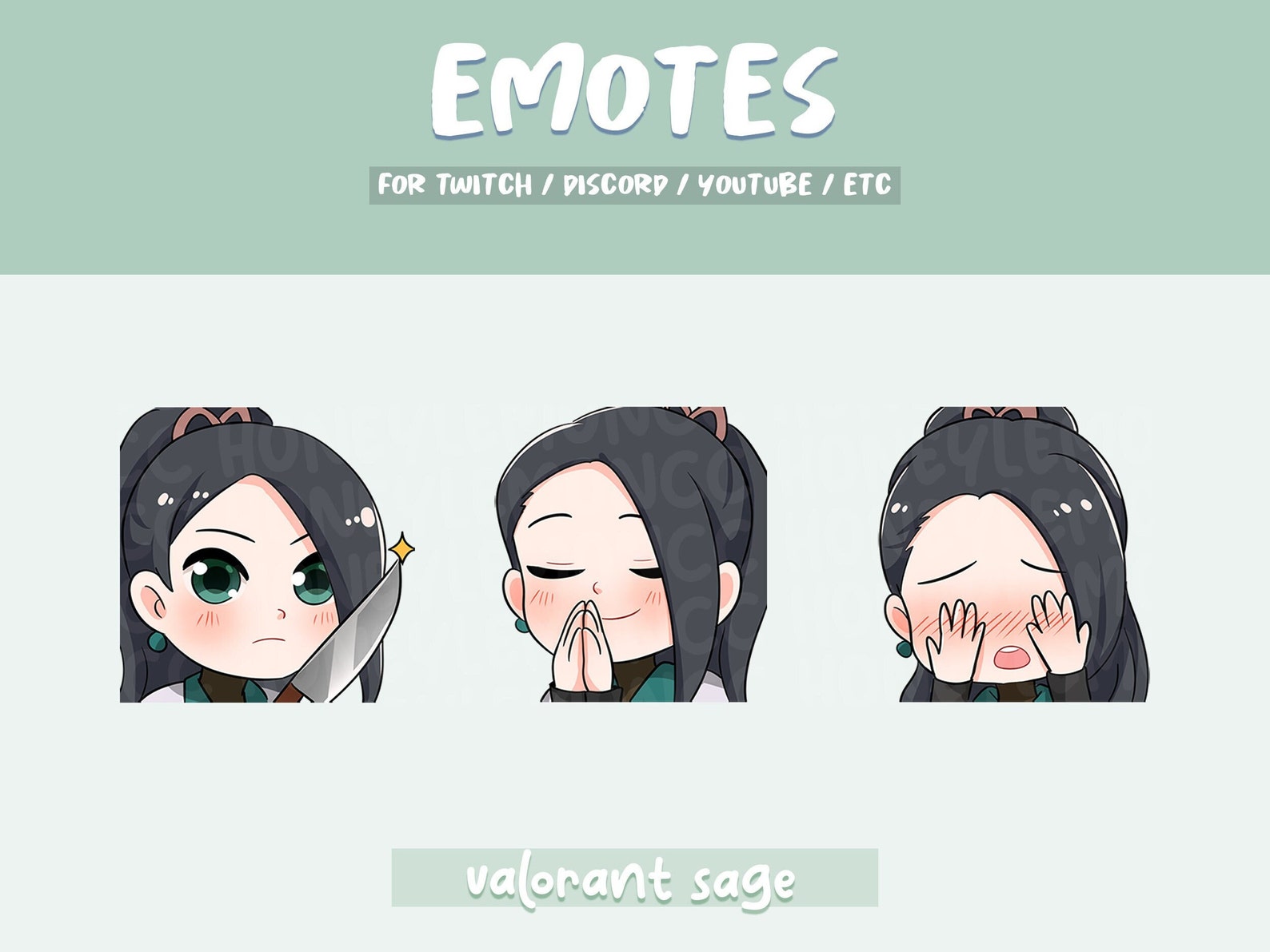 Custom Valorant Sage Emotes for Twitch, Discord, Youtube, and Streaming ...