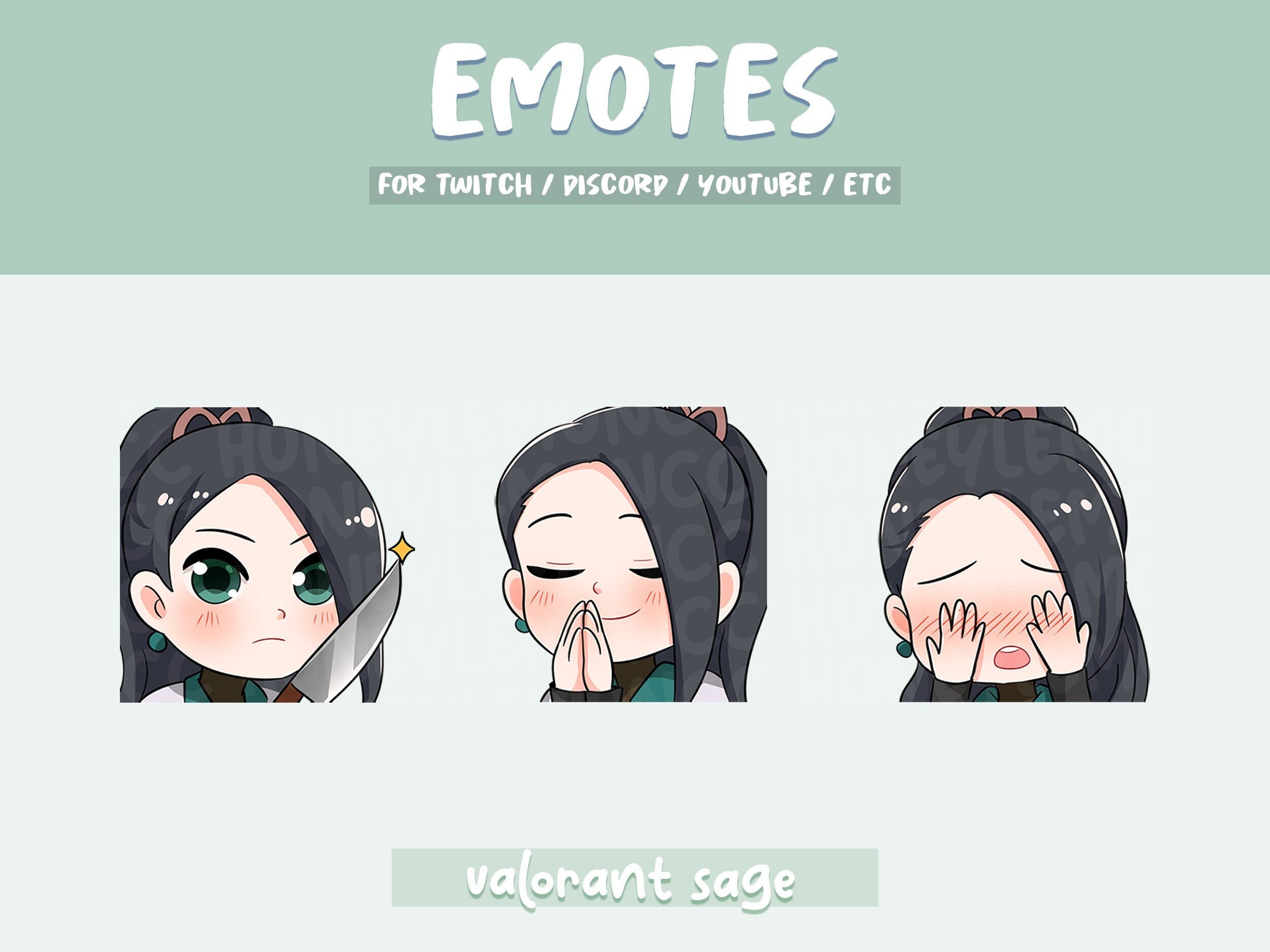 Custom Valorant Sage Emotes for Twitch, Discord, Youtube, and Streaming ...