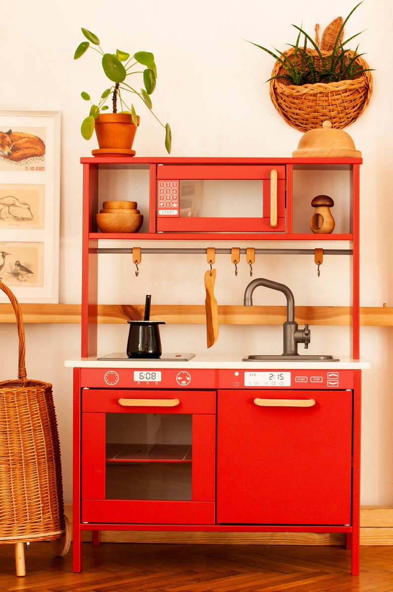 Red Ikea Duktig Sticker Set - Dishwasher, Oven and Microwave, Ikea ...