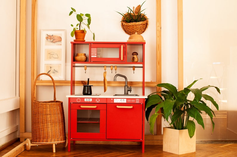 Red Ikea Duktig Sticker Set - Dishwasher, Oven and Microwave, Ikea ...