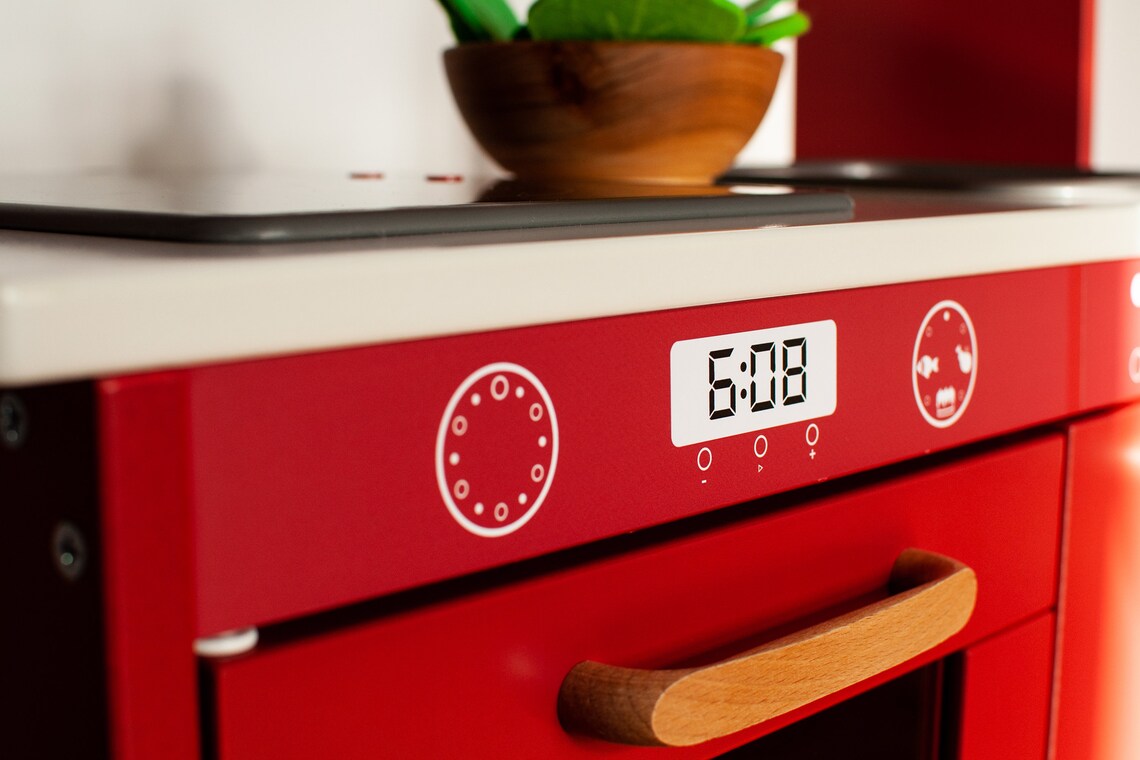Red Ikea Duktig Sticker Set - Dishwasher, Oven and Microwave, Ikea ...