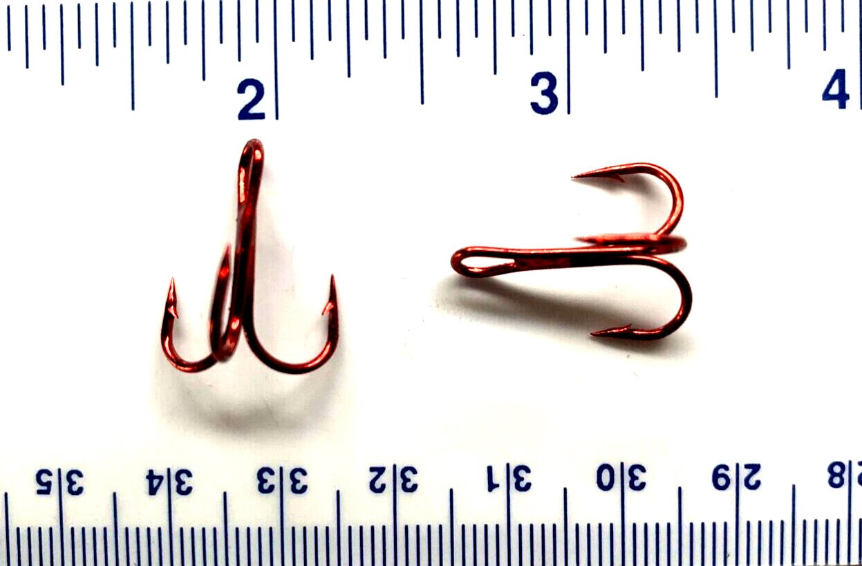 50 or 500 Gerry's Tackle 2X Strength Red Treble Fish Hooks - Etsy
