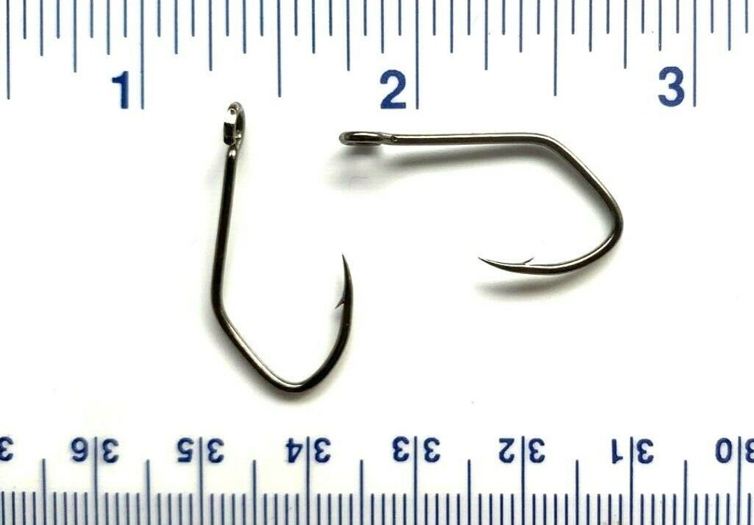 100 or 1000 Matzuo Black Chrome Sickle Open Eye Siwash Fish Hooks - All ...