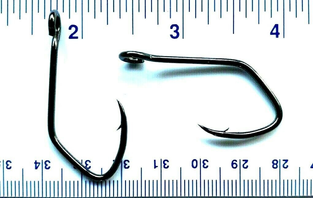 100 or 1000 Matzuo Black Chrome Sickle Open Eye Siwash Fish Hooks - All ...