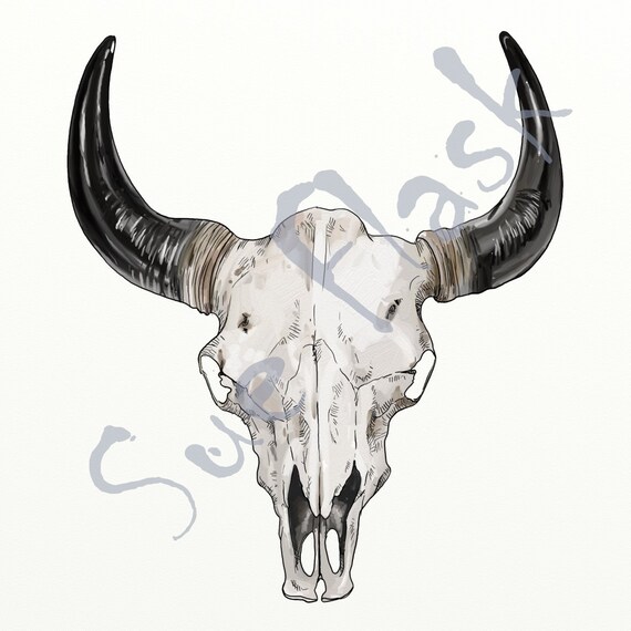 Bull Skull Design Downloads Digital Downloads T-shirt Mug | Etsy