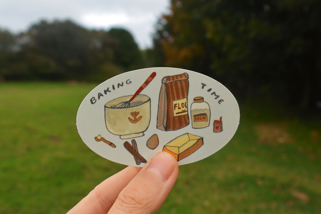 Vinyl Sticker Baking Time. Cute Sticker Inspired by Baking and Cinnamon ...