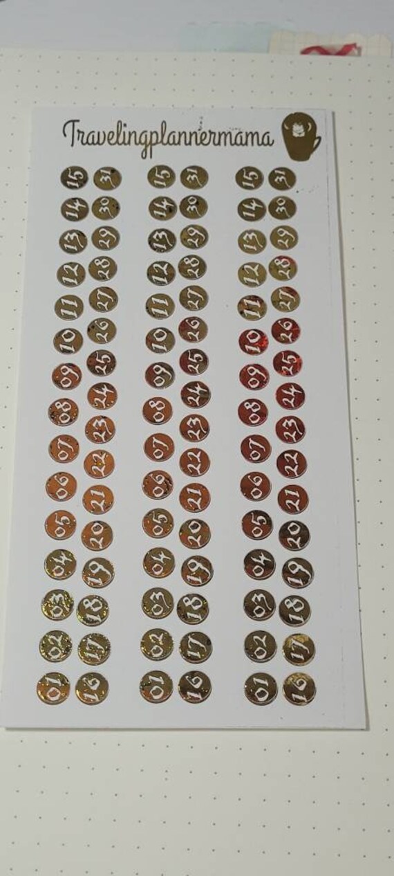 Circular date dot planner stickers 0,6cm Stickers, Labels & Tags Paper ...
