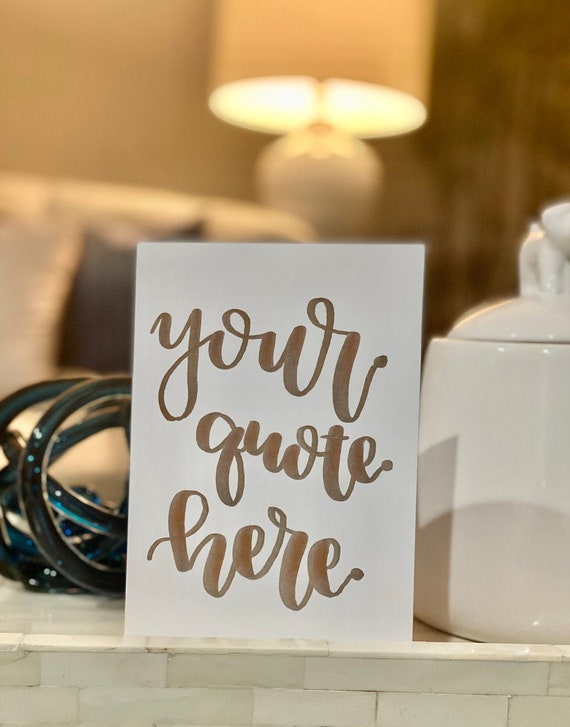Handwritten Custom Calligraphy Card Modern Calligraphy Card | Etsy