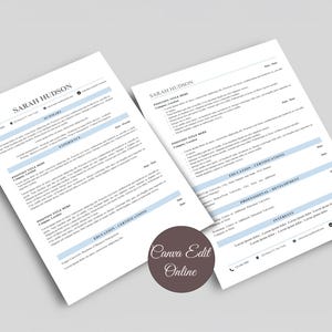 2 Page Resume Canva, Cover Letter, References, PC and Mac, ATS Friendly ...