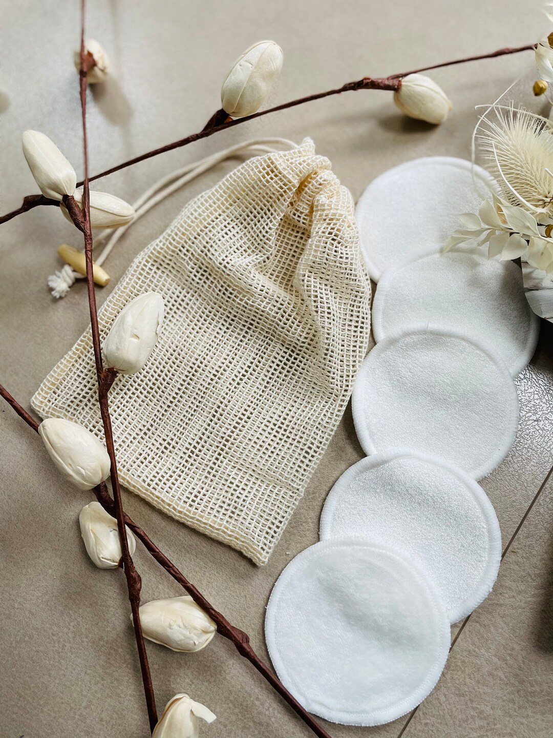 12X Reusable Face Pads/ Bamboo/ Organic Cotton/ Makeup Remover - Etsy