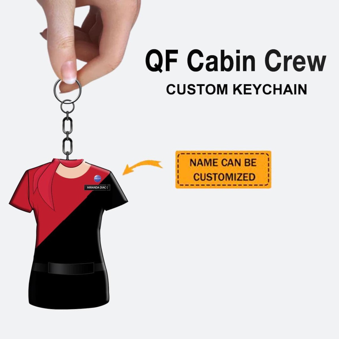 Personalized American Airlines Flight Attendant Keychain - Custom Cabin ...