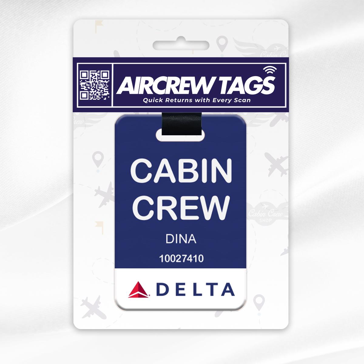 Personalized QR Code Luggage Tag for Delta Airlines Flight Attendant ...