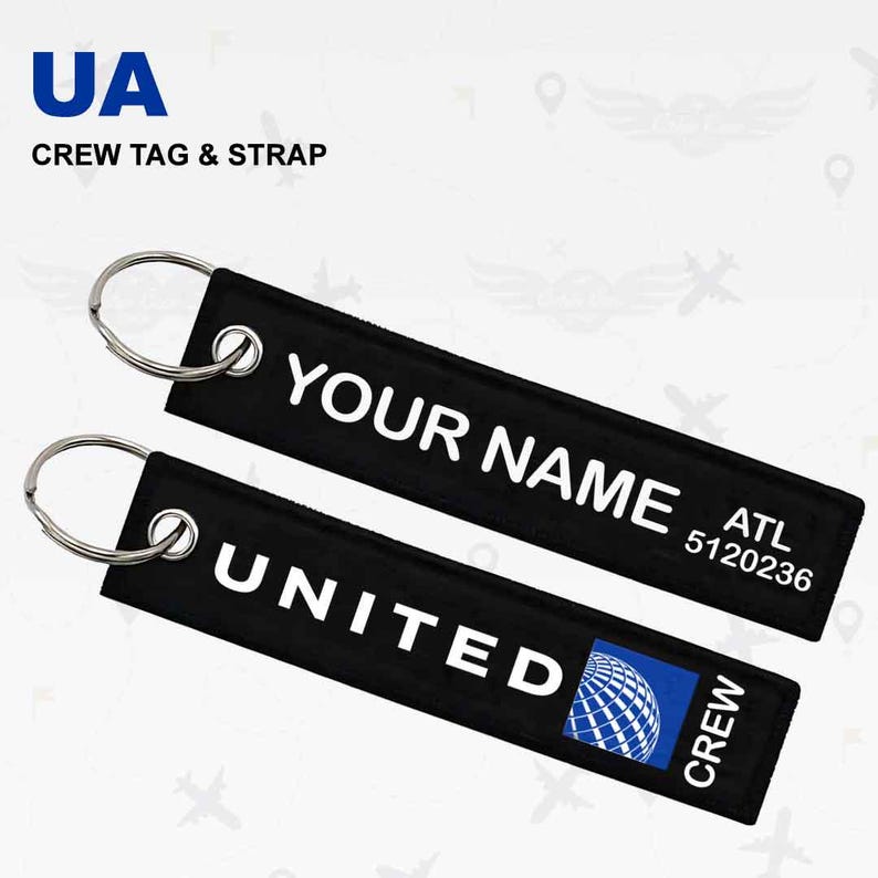 United Airlines Cabin Crew Tag & Strap - Etsy