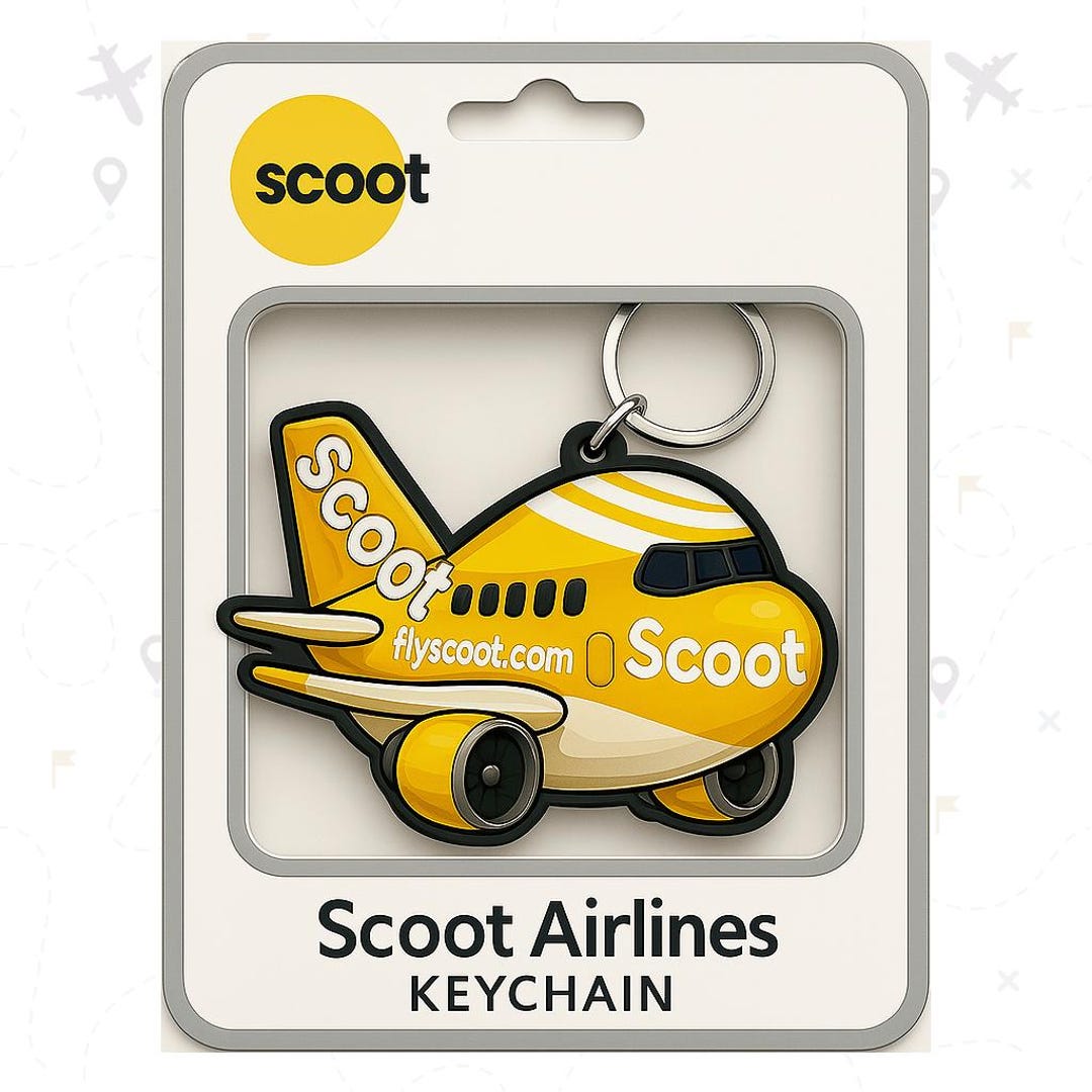 Scoot Airplane Keychain Cute Cartoon Plane Gift for Travel Lovers ...