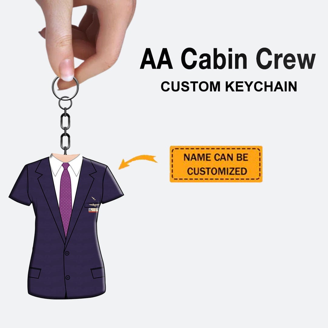 Personalized American Airlines Flight Attendant Keychain - Custom Cabin ...